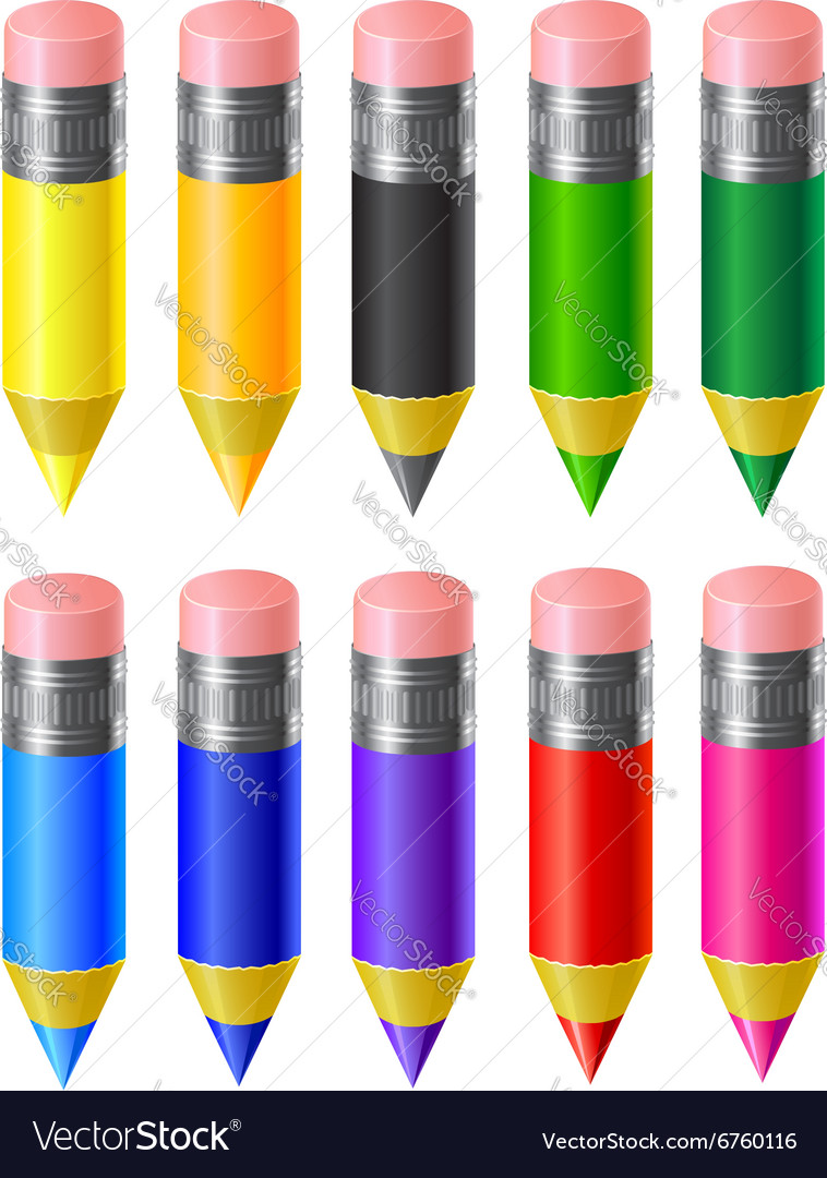 Set colored pencils Royalty Free Vector Image - VectorStock Set colored pencils Royalty Free Vector Image - VectorStock