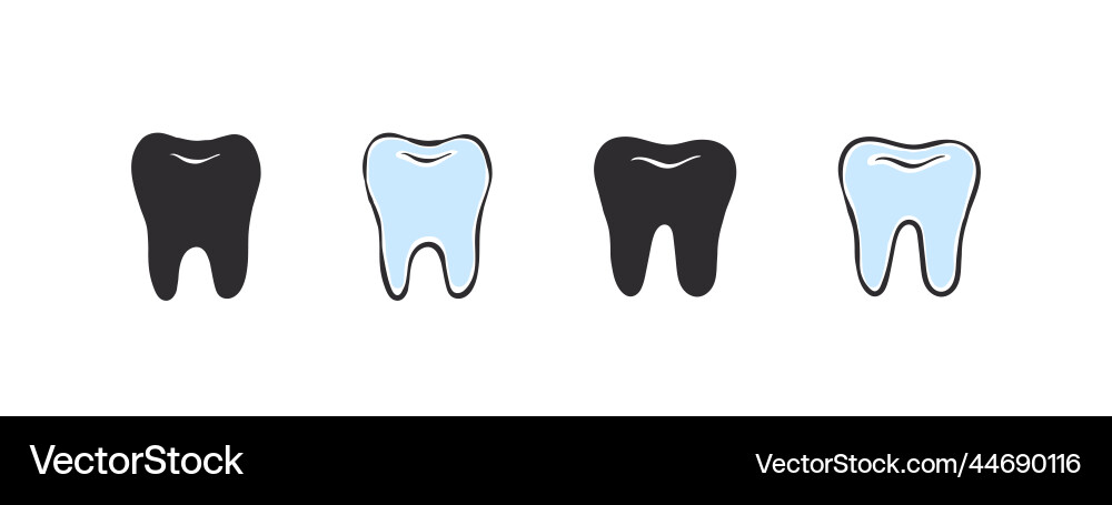 Teeth icons sketch style drawing infographics Vector Image