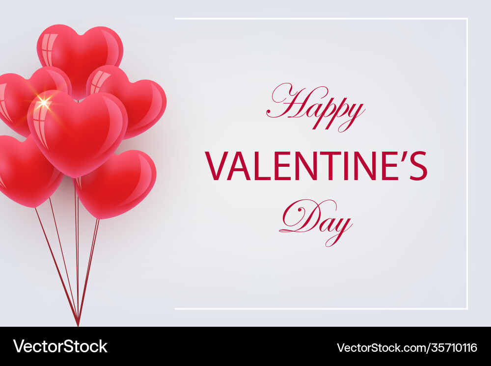 Valentines day greeting card with hearts Vector Image