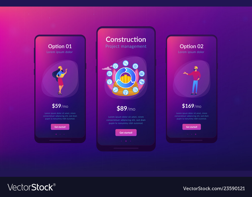 Building information modeling app interface Vector Image
