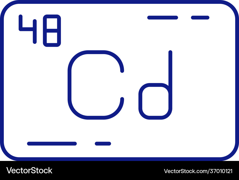 Chemical element cadmium rgb color icon Royalty Free Vector