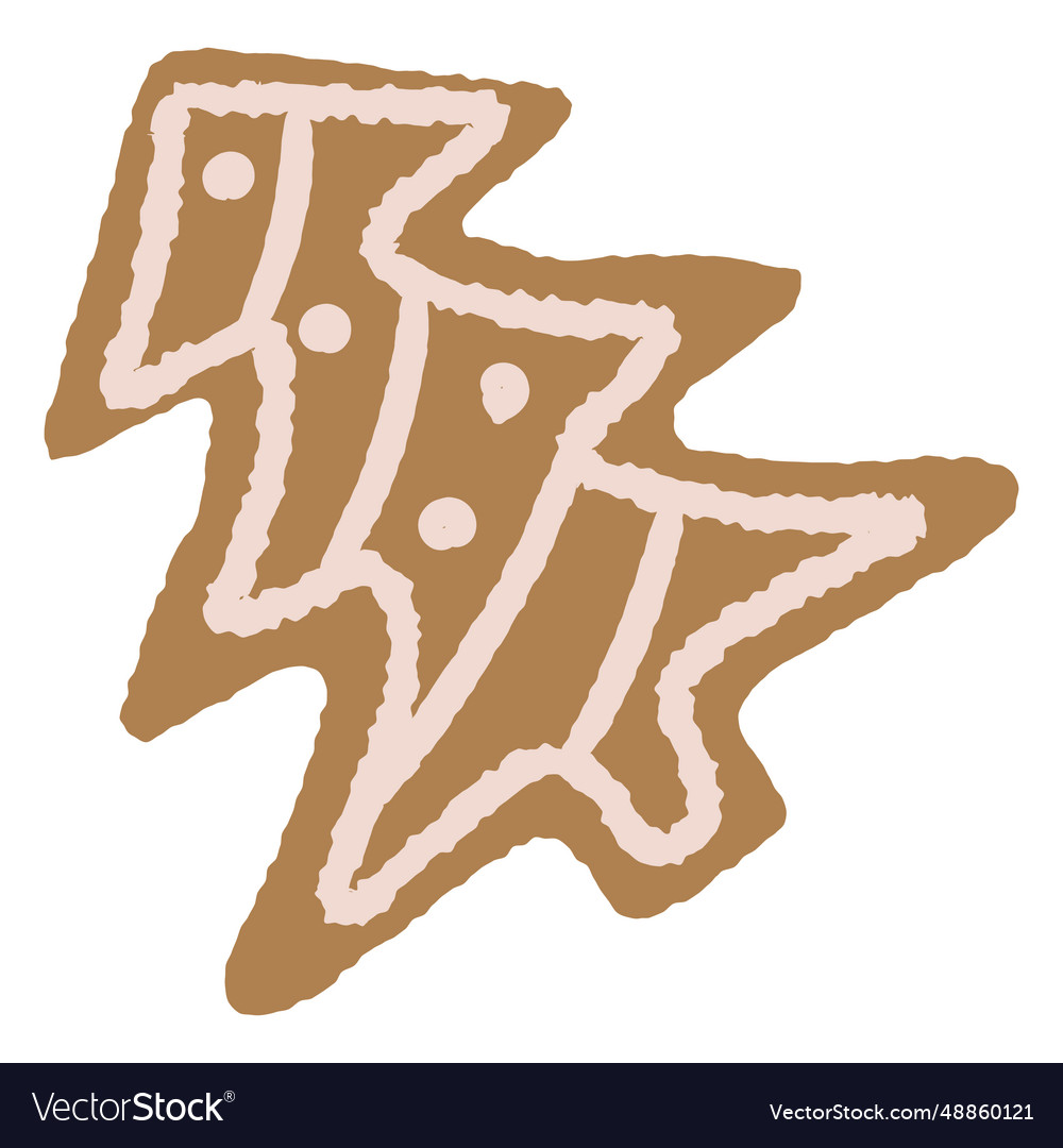 Gingerbread christmas cookie Royalty Free Vector Image