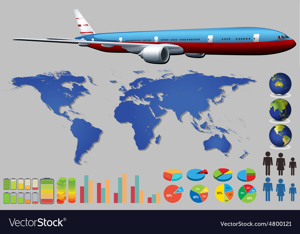 Infographic plane Royalty Free Vector Image - VectorStock