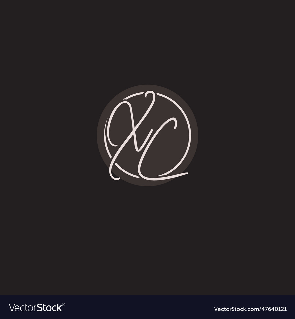 Initials xc logo monogram with simple circle line Vector Image