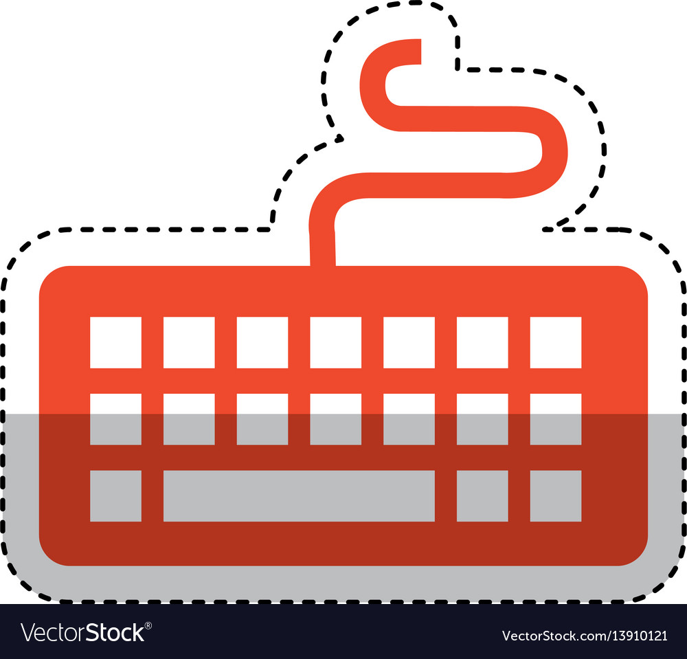 Keyboard computer isolated icon Royalty Free Vector Image