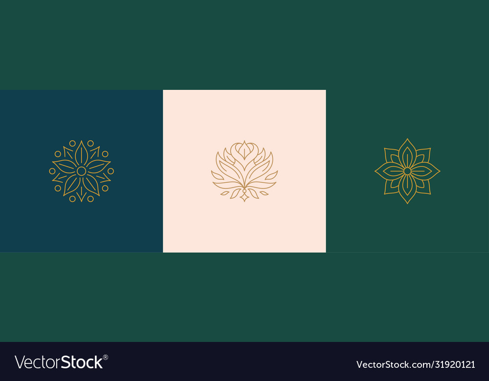 Line minimal decoration design elements set Vector Image