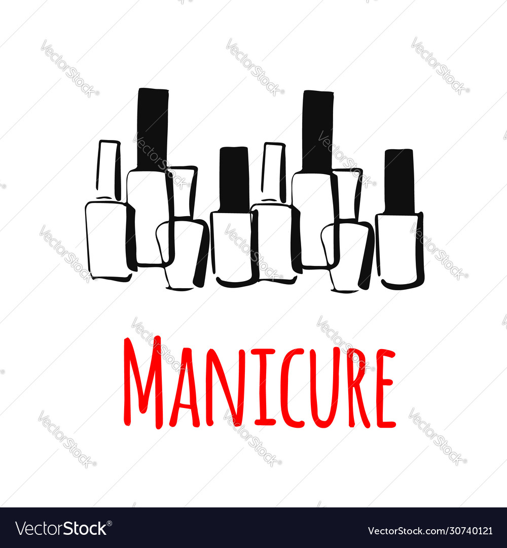 Manicure objects nail polish Royalty Free Vector Image