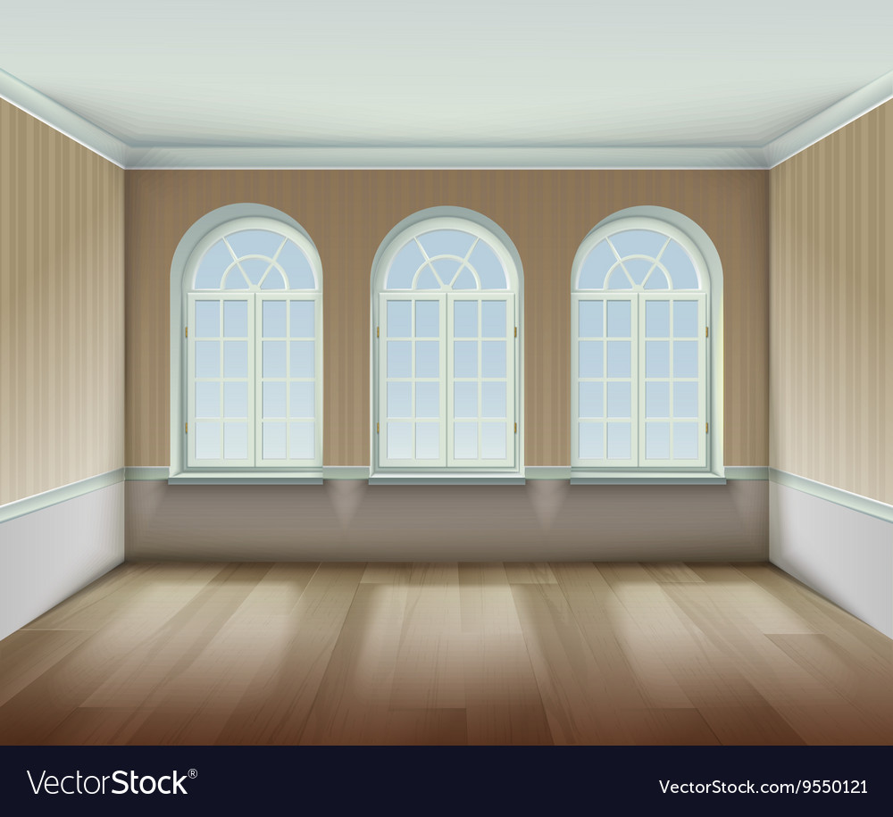 Room With Arched Windows Royalty Free Vector Image