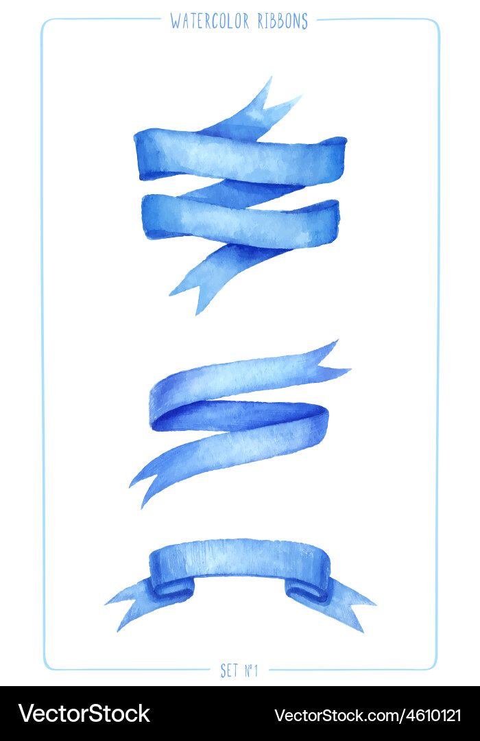 Set of watercolor ribbons Royalty Free Vector Image