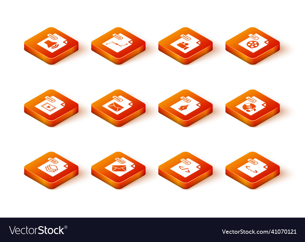 Set Psd File Document Msg Mp4 Eml Html Eps Vector Image