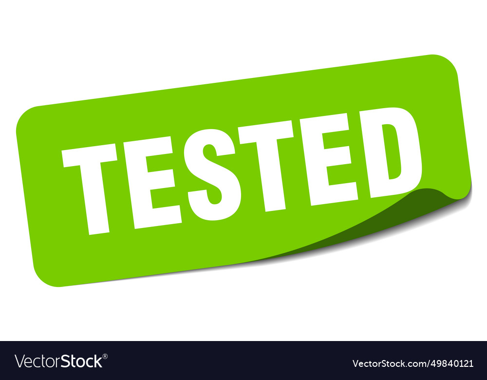 Tested sticker label Royalty Free Vector Image
