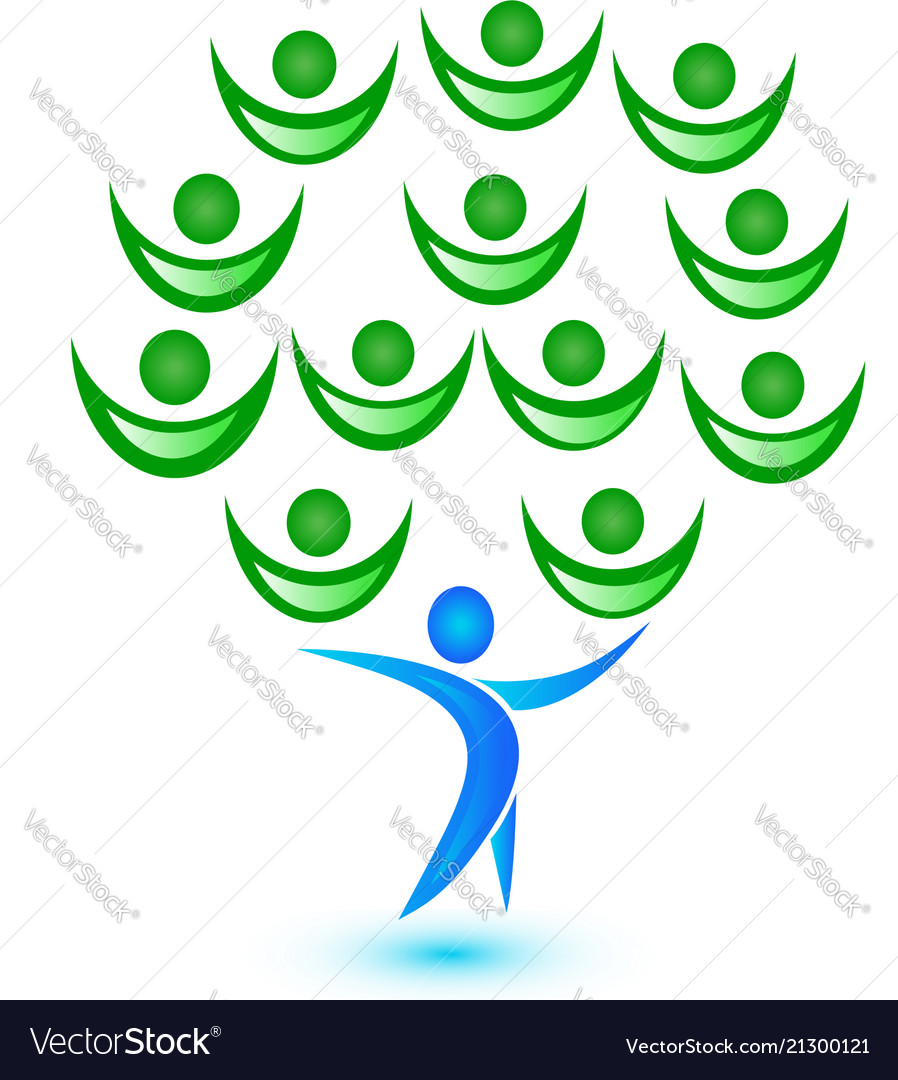 Tree teamwork people logo Royalty Free Vector Image