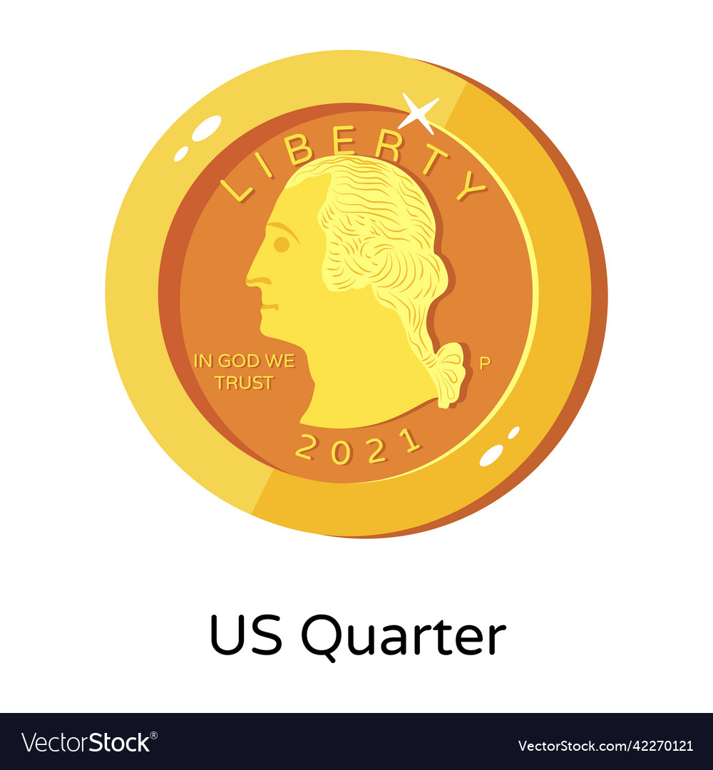 Us quarter Royalty Free Vector Image - VectorStock