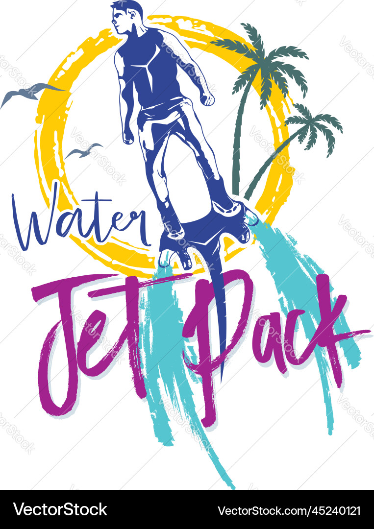 Water jet pack Royalty Free Vector Image - VectorStock