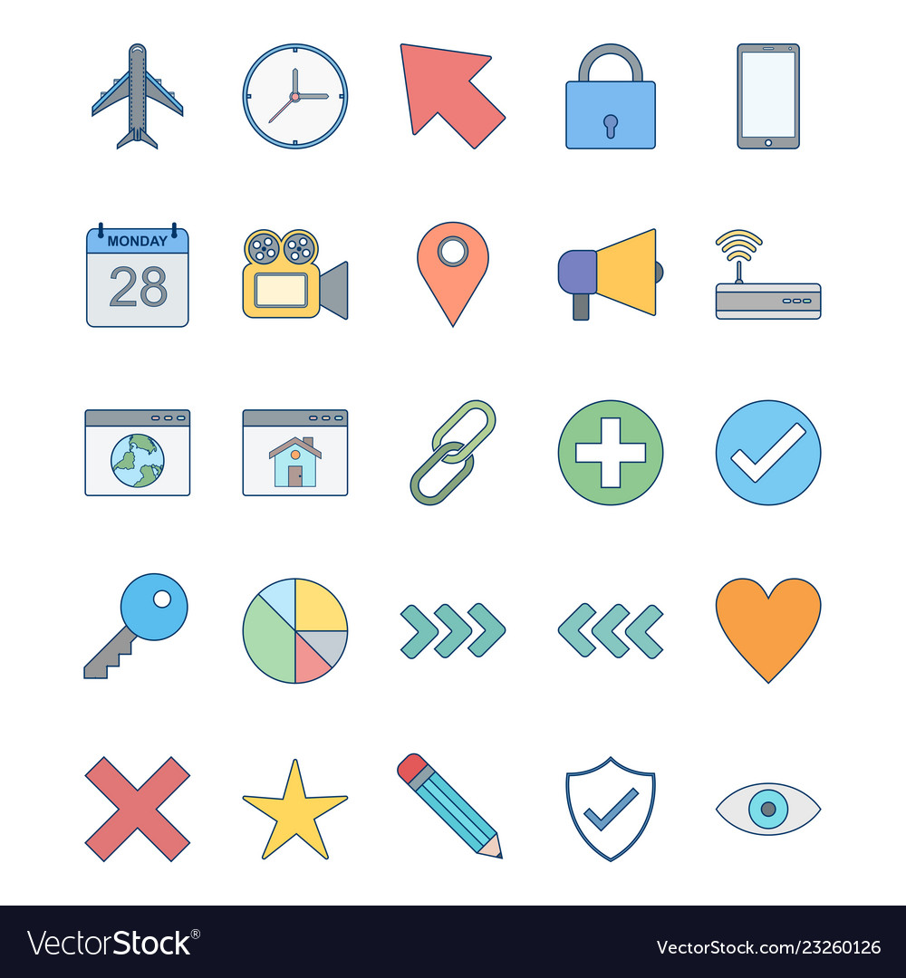 Basic ui icon set Royalty Free Vector Image - VectorStock