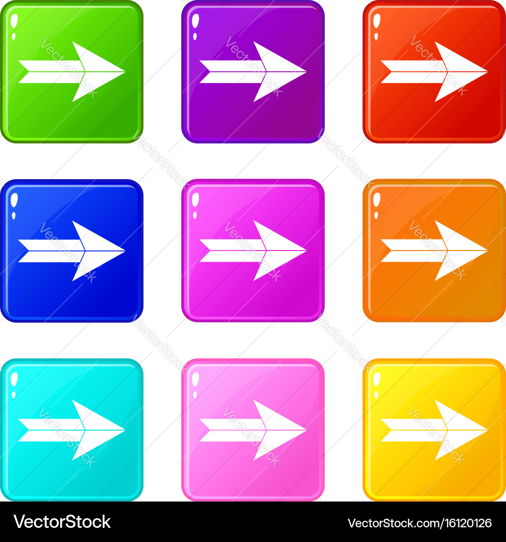 Big arrow set 9 Royalty Free Vector Image - VectorStock