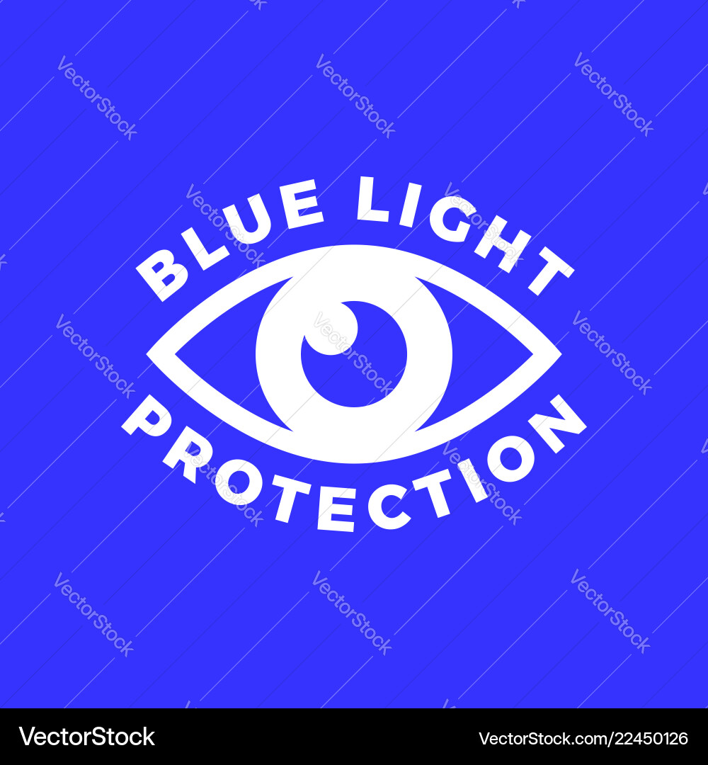 Blue light protected eye symbol light causes Vector Image