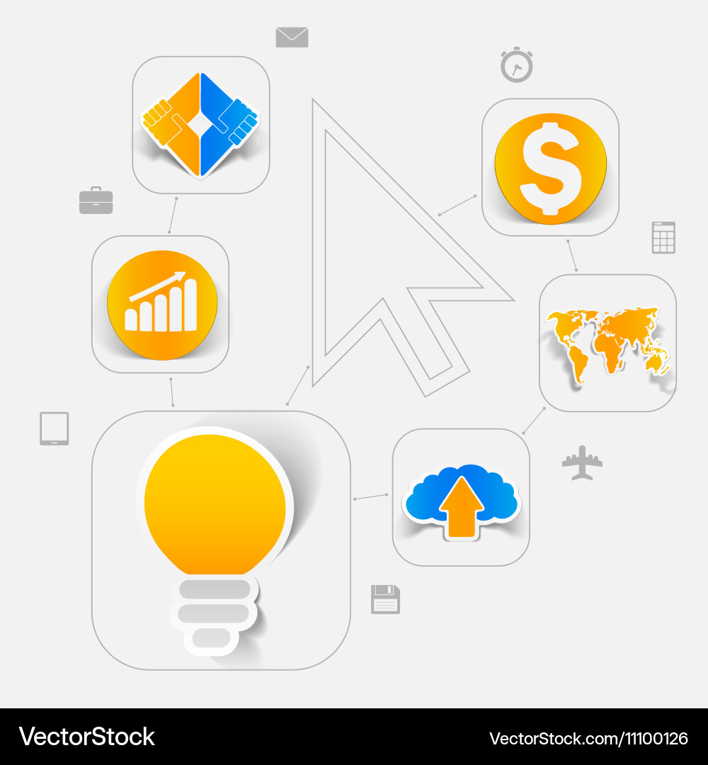 Business sticker infographic Royalty Free Vector Image