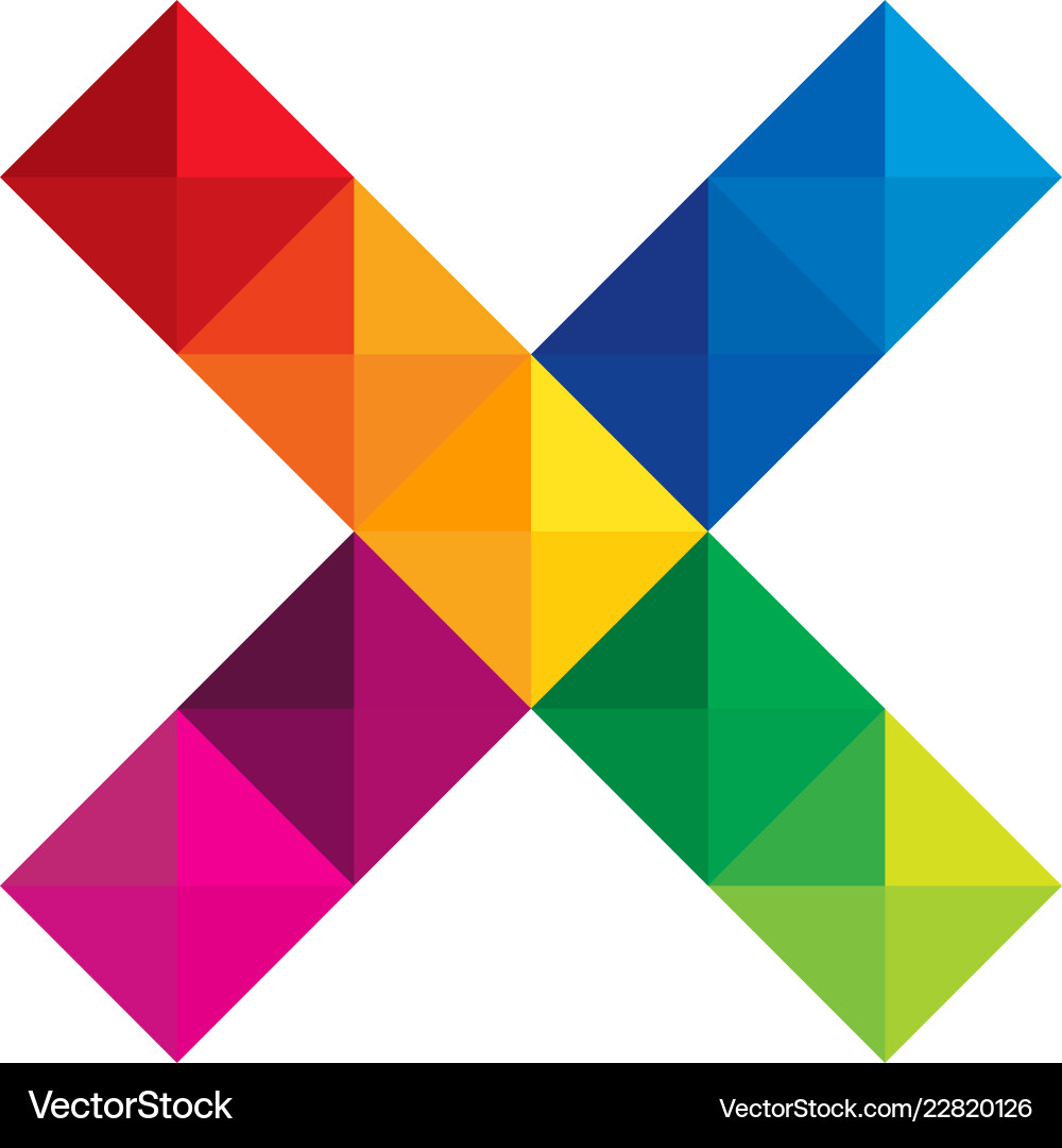 Color letter x logo icon design Royalty Free Vector Image