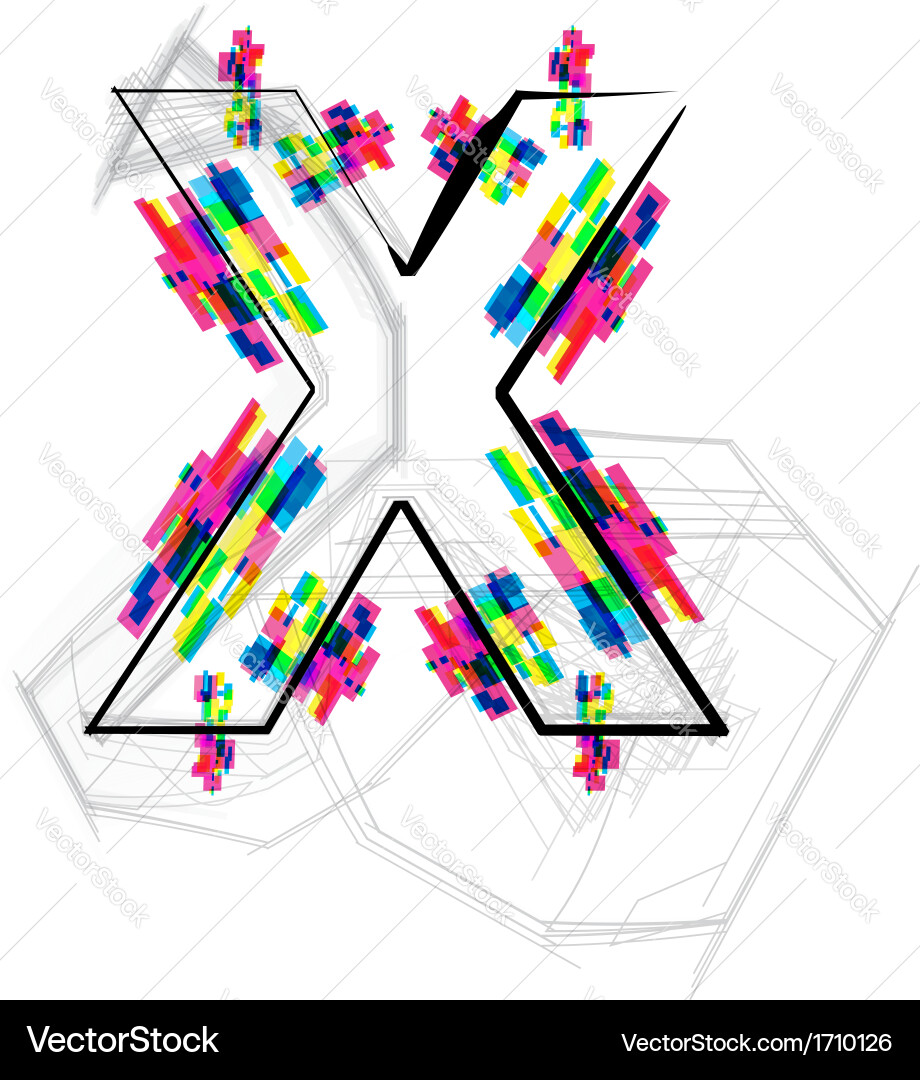 Colorful font letter x Royalty Free Vector Image