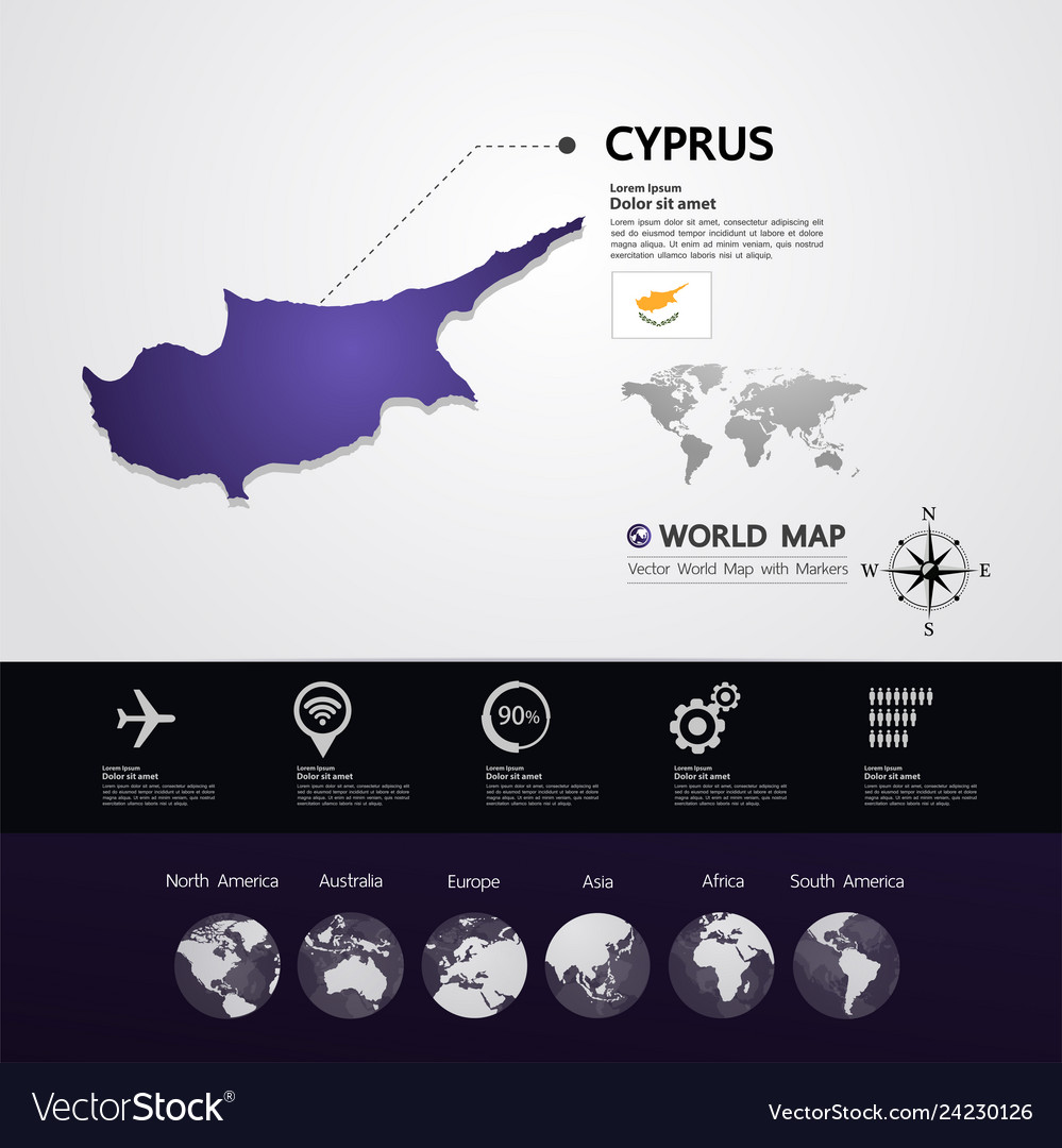 Cyprus map Royalty Free Vector Image - VectorStock
