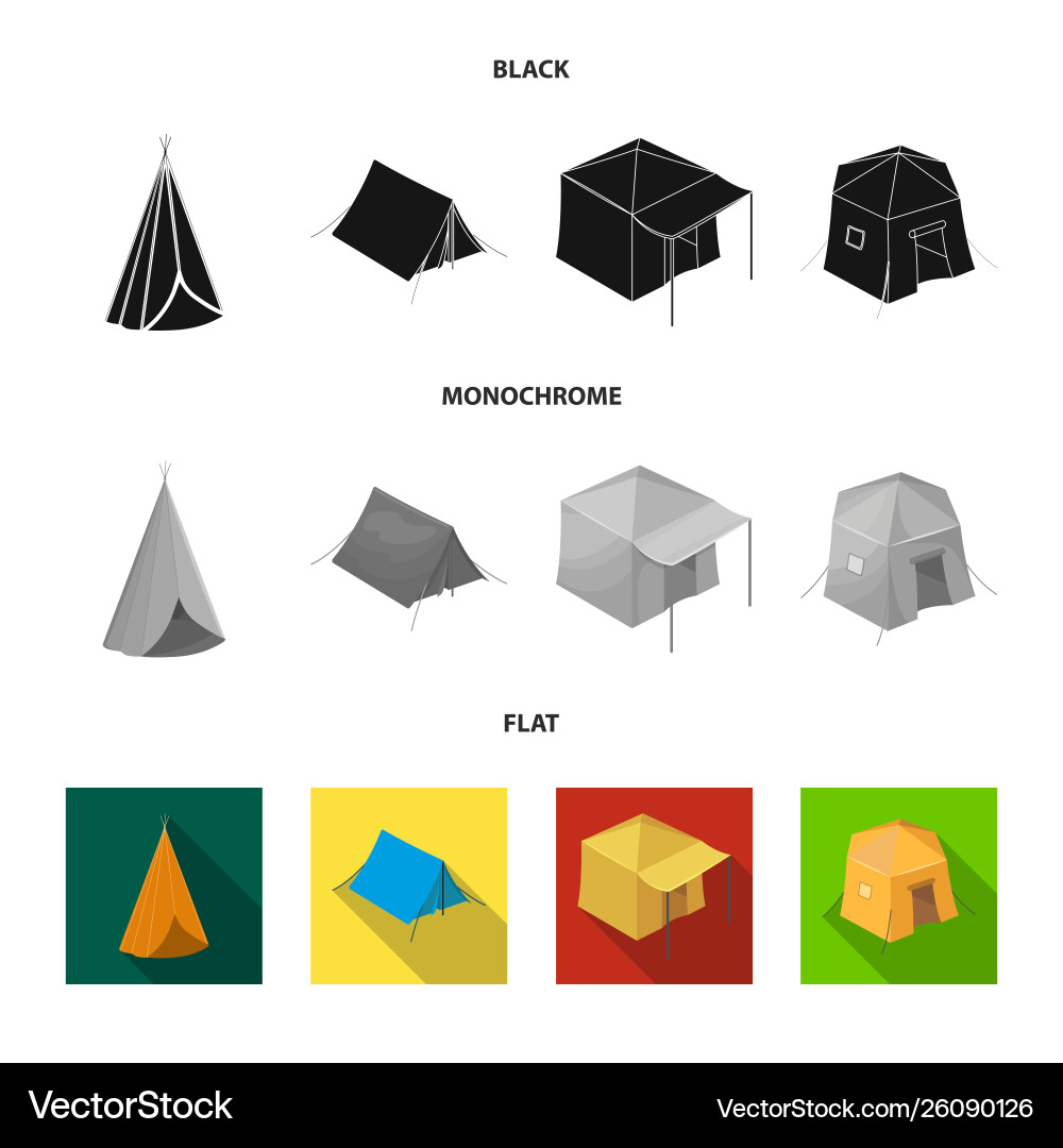 Design tent and camp symbol set Royalty Free Vector Image