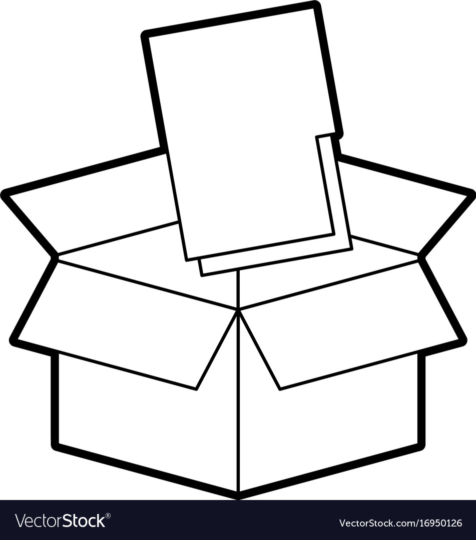 Folder document in box Royalty Free Vector Image