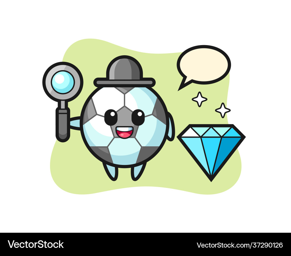 Football character with a diamond Royalty Free Vector Image