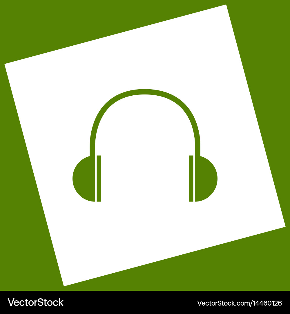 Headphones sign white icon Royalty Free Vector Image