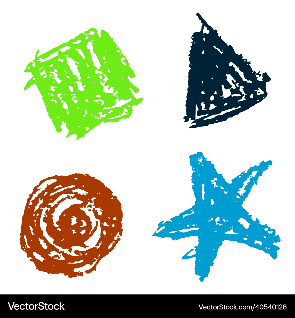 Icon in hand draw style drawing with wax crayons Vector Image