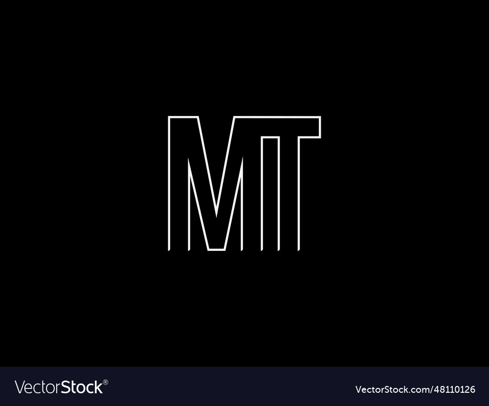 Initial mt letter logo design template monogram Vector Image