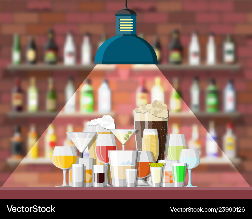 Interior of pub cafe or bar Royalty Free Vector Image