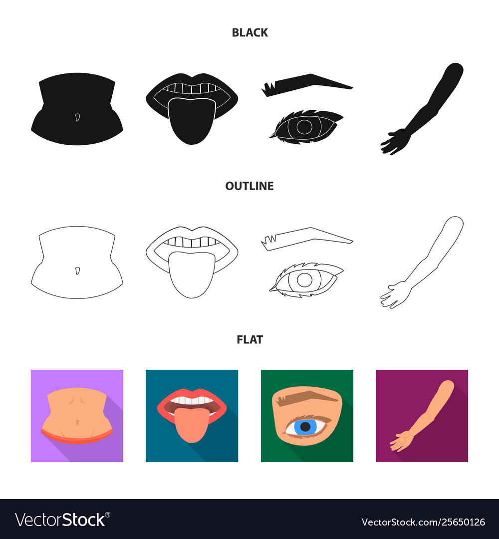 Isolated object body and part sign collection Vector Image Isolated object body and part sign collection Vector Image