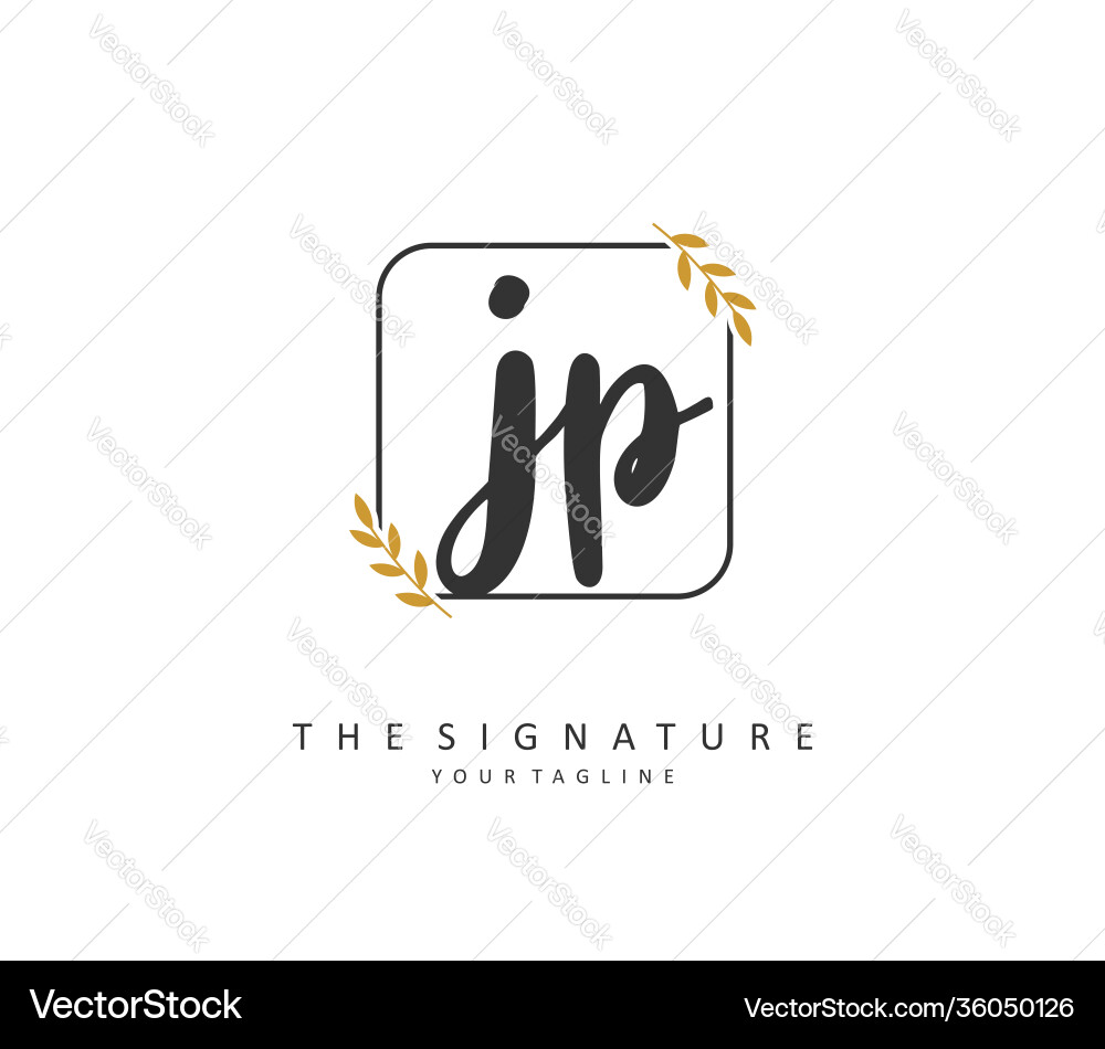 Jp initial letter handwriting and signature logo Vector Image