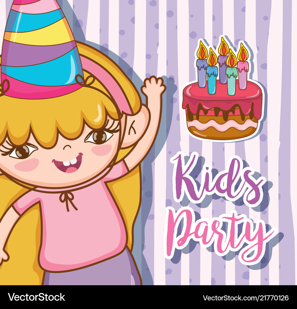 Kids party cartoons Royalty Free Vector Image - VectorStock
