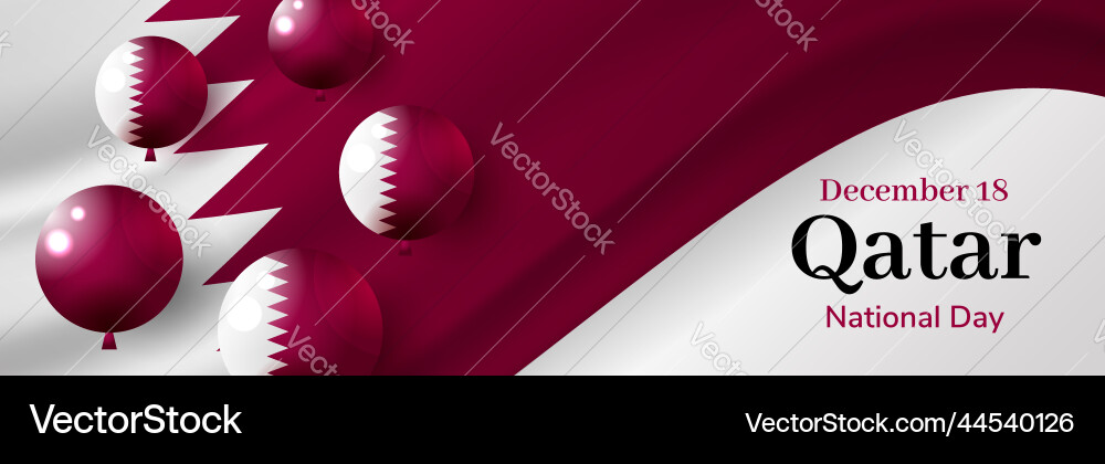 Qatar national day banner template flat design Vector Image