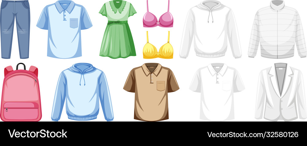 Set clothes mock up Royalty Free Vector Image - VectorStock
