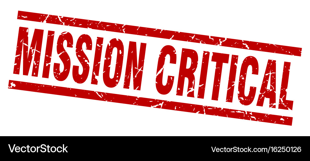 Square grunge red mission critical stamp Vector Image
