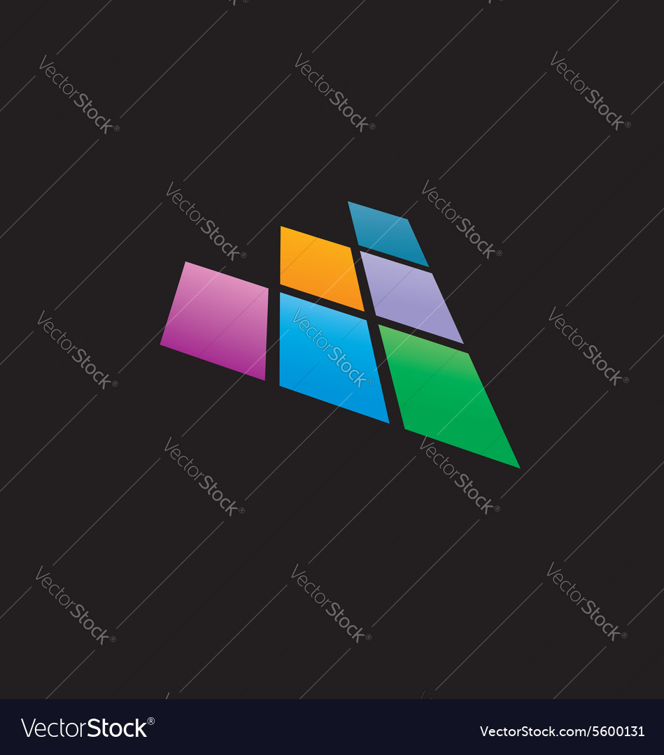 Abstract square perspective logo Royalty Free Vector Image