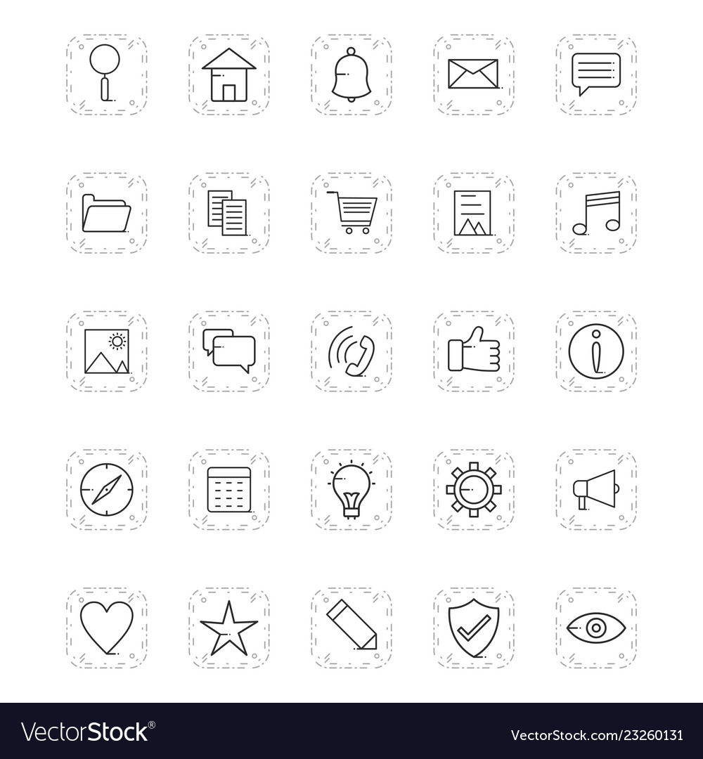 Basic ui icon set Royalty Free Vector Image - VectorStock
