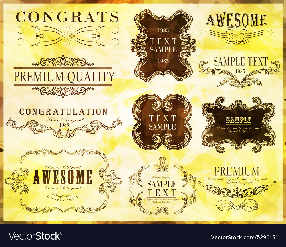 Calligraphic design elements Royalty Free Vector Image