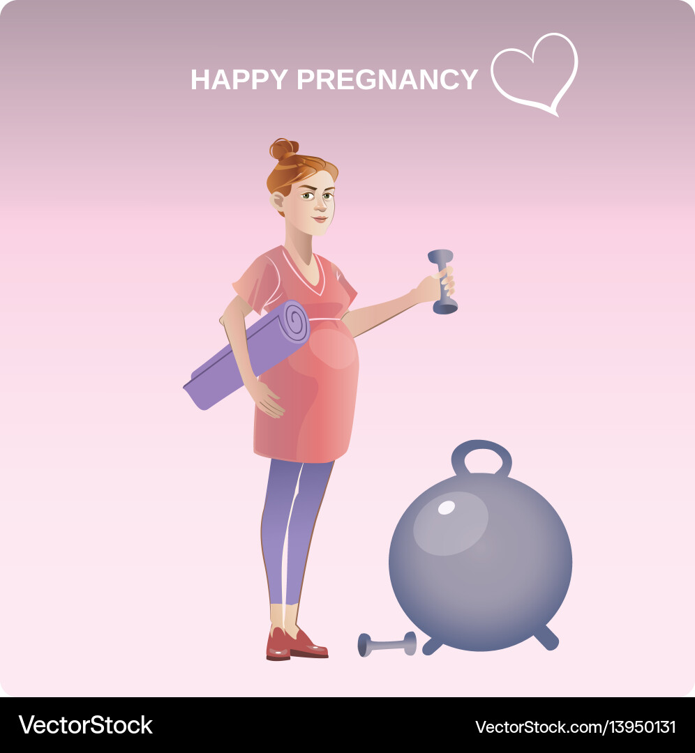 Cartoon healthy pregnancy concept Royalty Free Vector Image