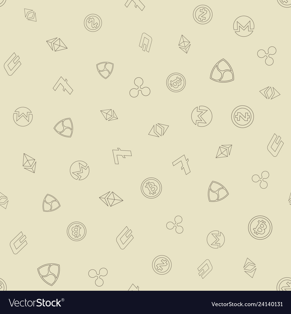 Cryptocurrency seamless pattern background Vector Image