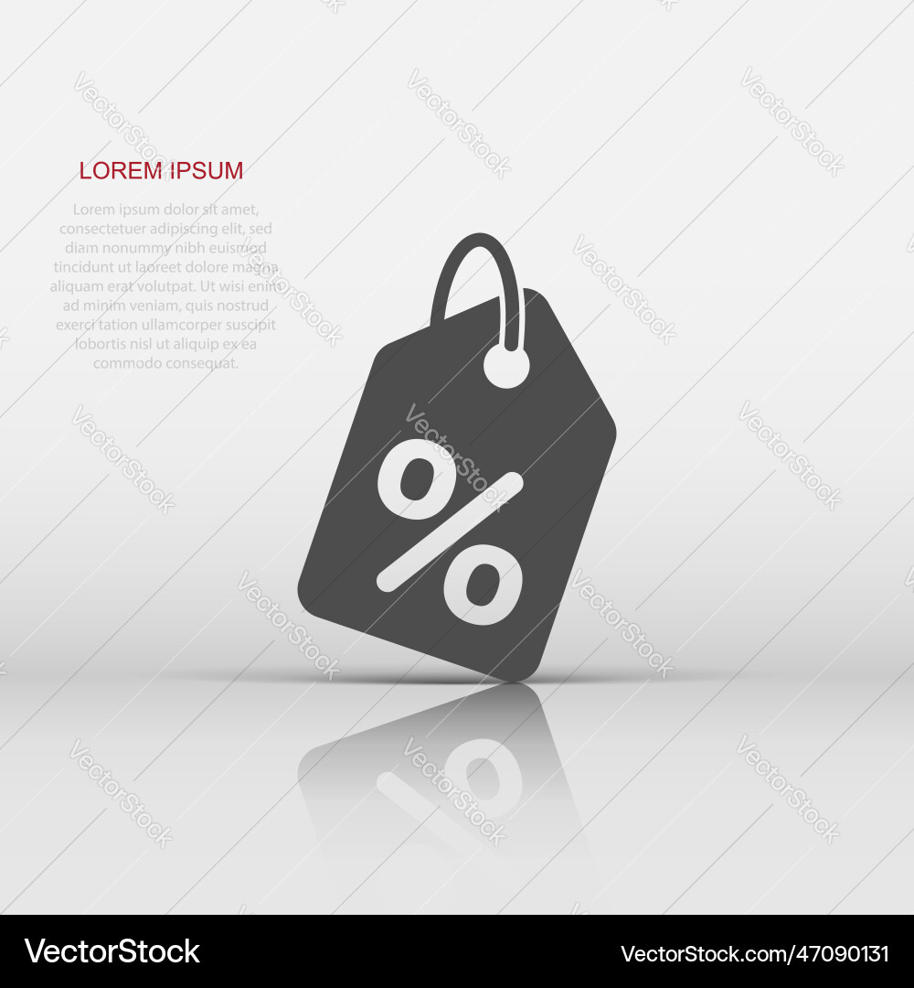 Discount shopping tag icon in flat style Vector Image