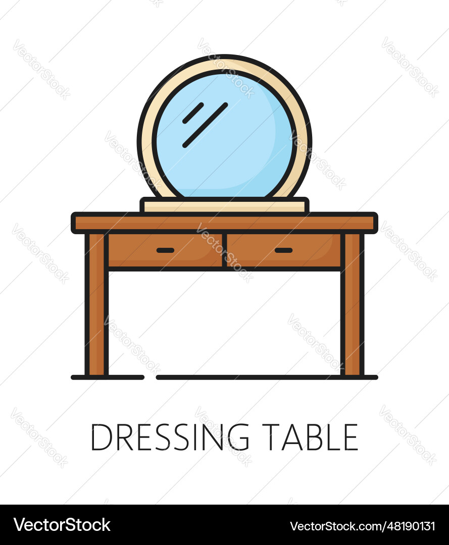 Dressing table furniture icon for home interior Vector Image