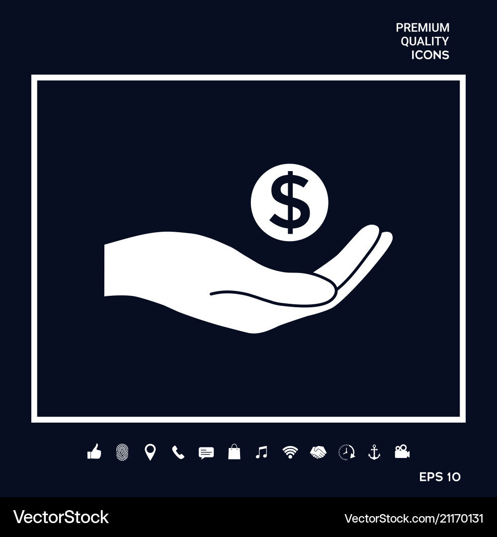 Hand holding money - dollar symbol Royalty Free Vector Image