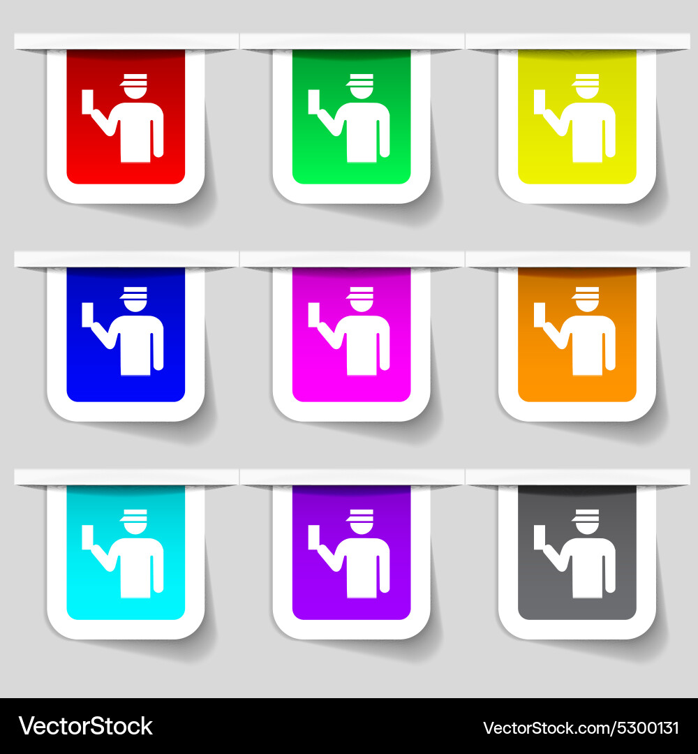 Inspector icon sign set of multicolored modern Vector Image