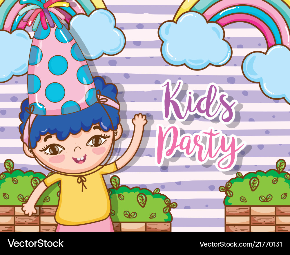 Kids party cartoons Royalty Free Vector Image - VectorStock