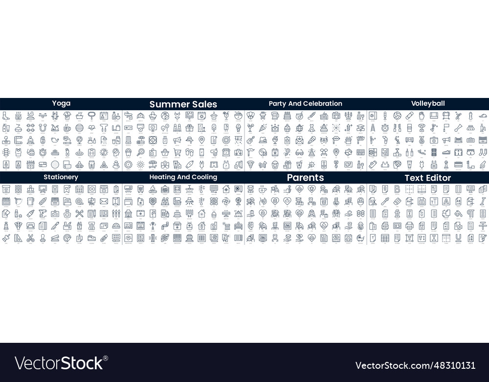 Linear style icons pack in this bundle include Vector Image
