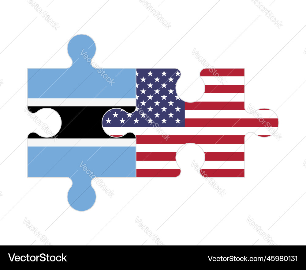 Puzzle of flags botswana and us Royalty Free Vector Image